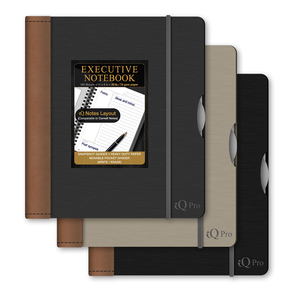 iQ Pro Executive Notebook iQ Notes 11 x 9in 100 Sheets 56902 – iScholar, NY